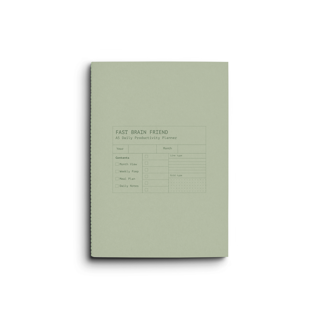 Fast Brain Daily Productivity Planner- Single Notebook – Creator's Friend
