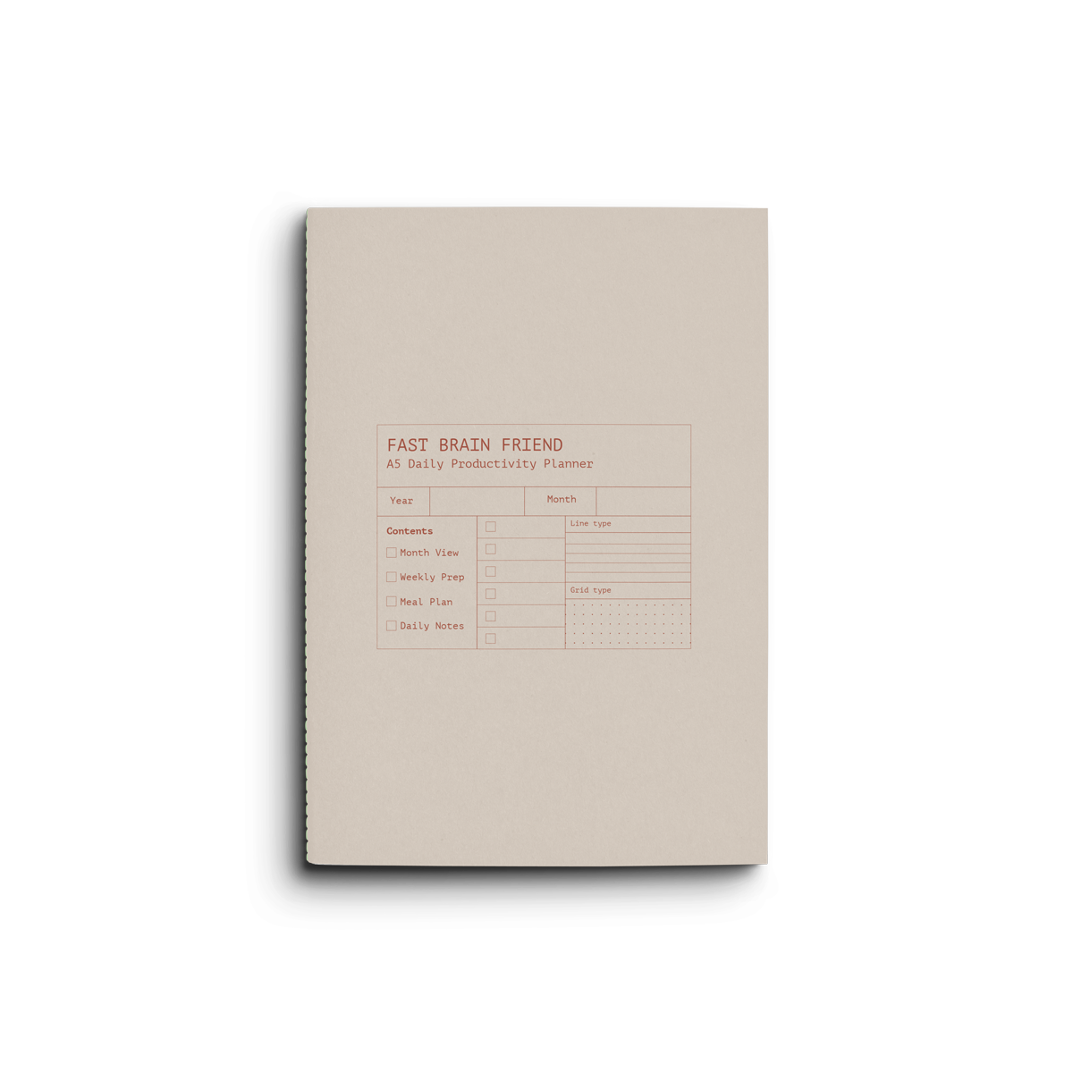 Fast Brain Daily Productivity Planner- Single Notebook – Creator's Friend