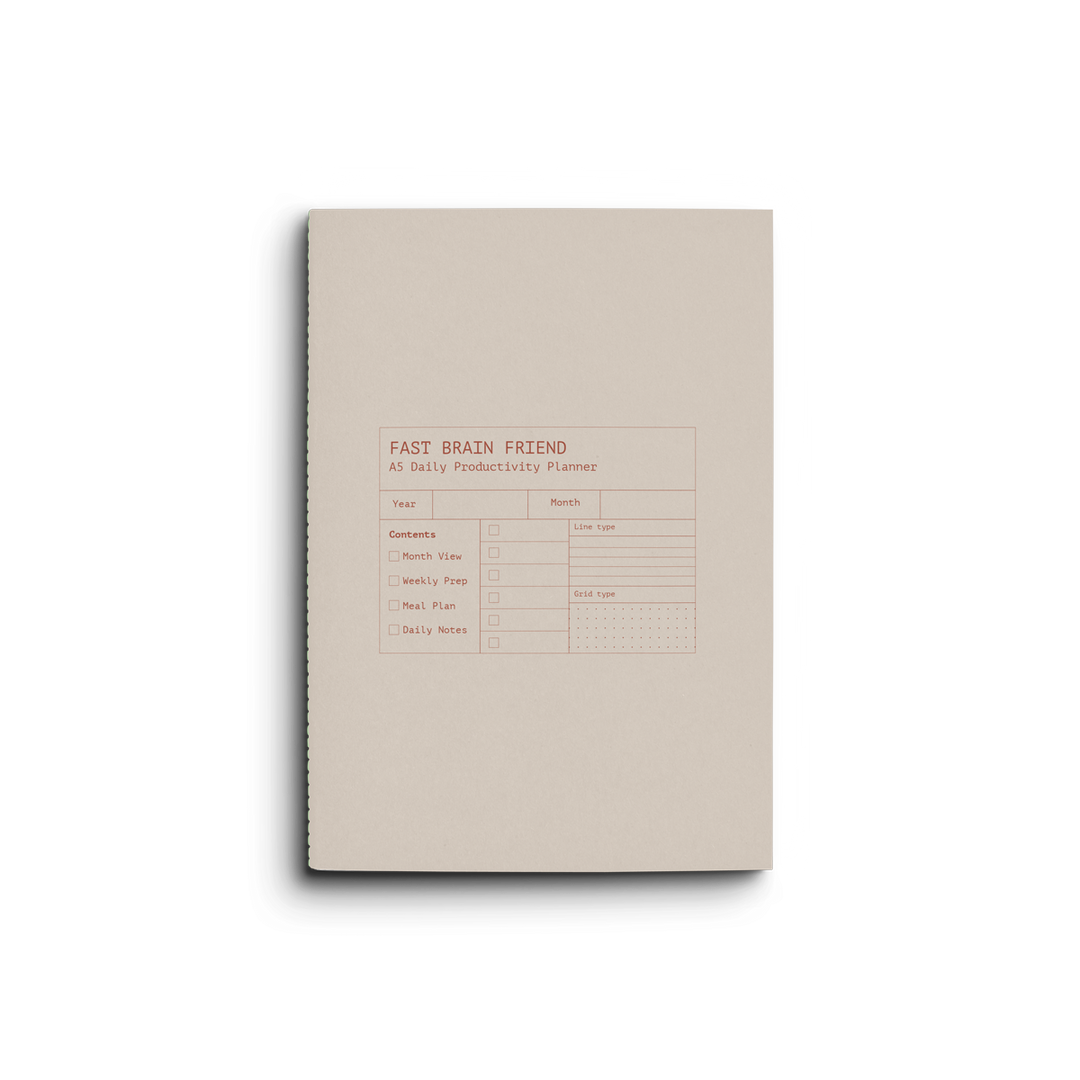 Fast Brain Daily Productivity Planner- Single Notebook – Creator's Friend